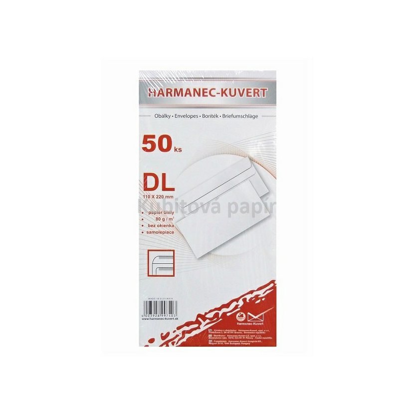 obálka DL samolepící, 50 ks (K-DL/80SX/P/50)