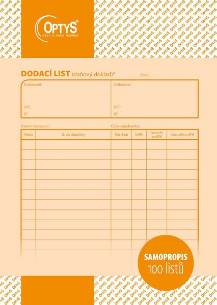 Dodací list A5 NCR (OPTYS č.77)